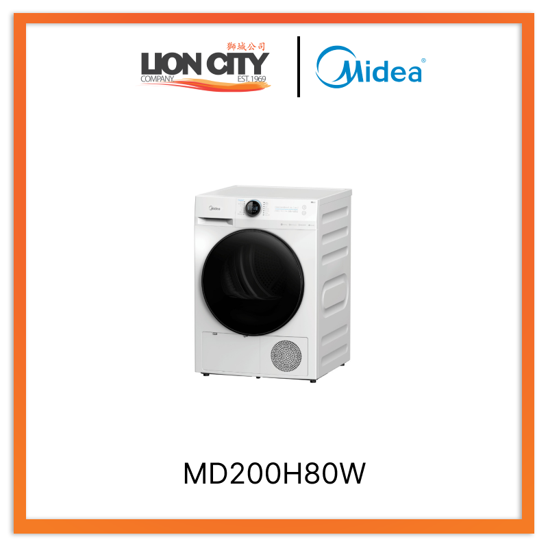 Midea MD200H80WW Heat Pump Dryer, 8kg, Energy Rating 5 Ticks - Lion ...