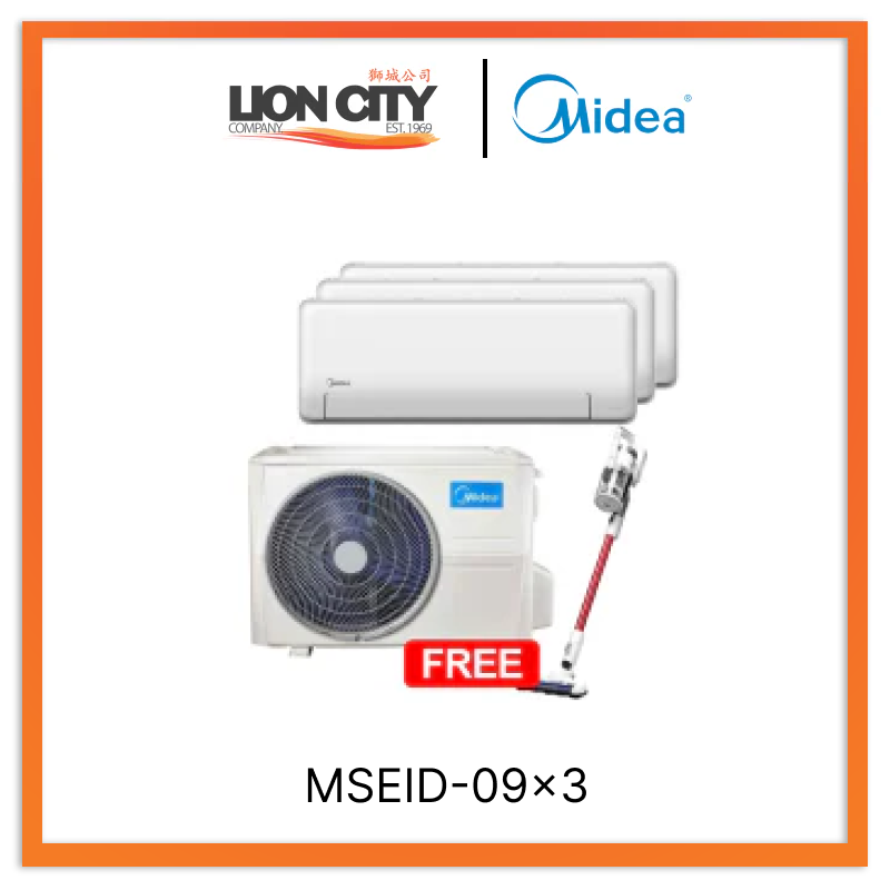 Midea MSEID-09x3 AI Premium Multi Split Series 5 Ticks Installation fe ...