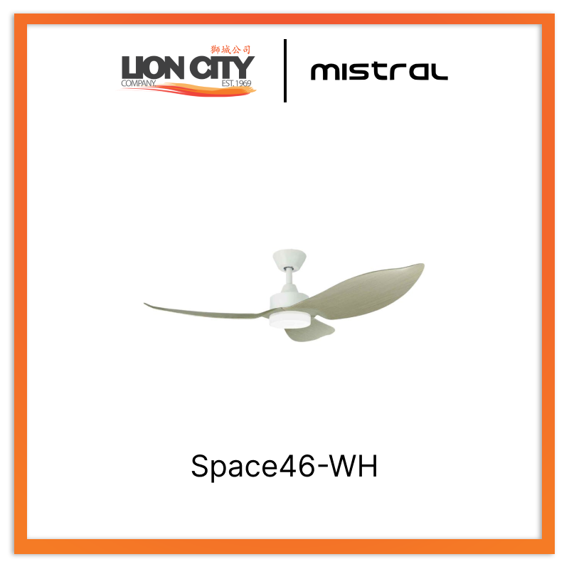 Mistral SPACE-WH D'Fan Ceiling Fan - 46", 45W White - Lion City Company