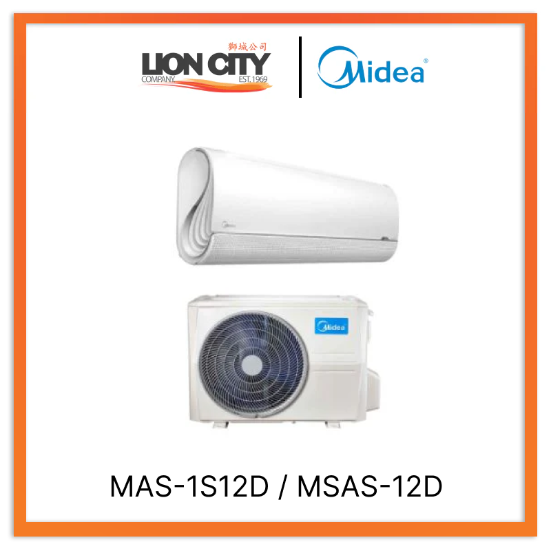 MIDEA MAS-1S12D / MSAS-12D INVERTER SINGLE SPLIT AIRCON - Lion City Company