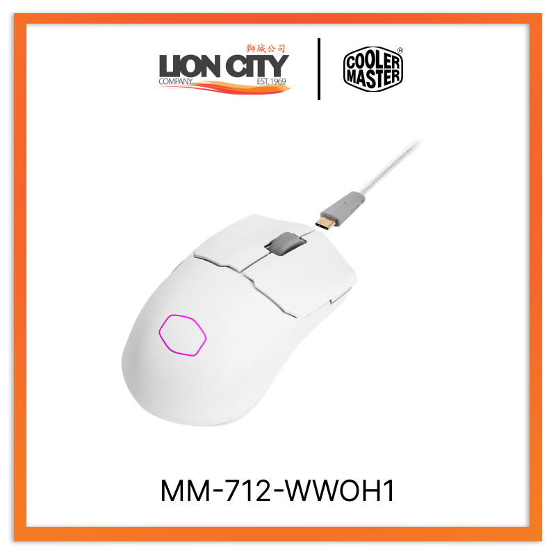 Cooler Master MM-712-WWOH1 CM MM712 Wireless RGB Gaming Mouse White ...