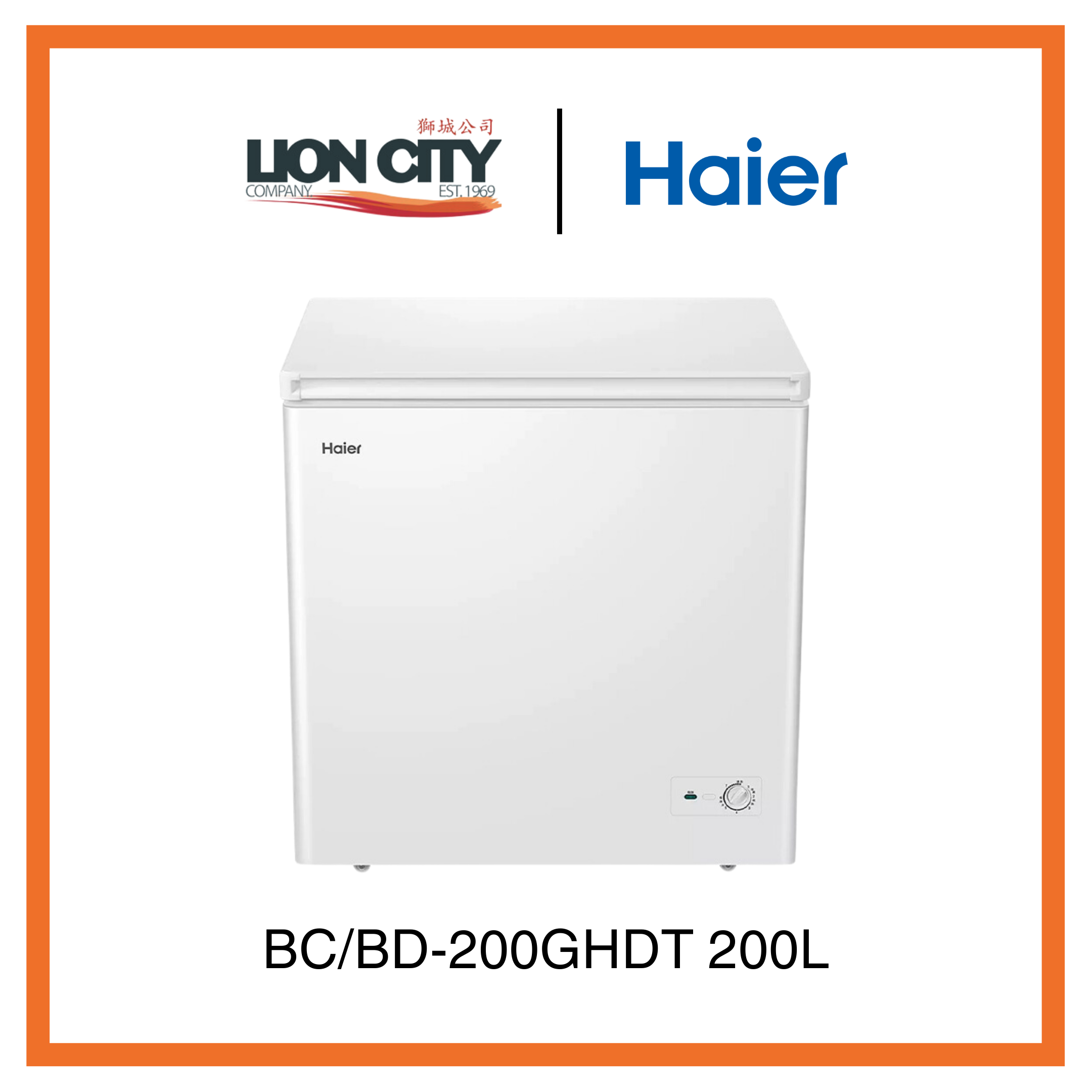Haier BC/BD-200GHDT 200L Single Temperature Frost Chest Freezer 1Yr Wa ...
