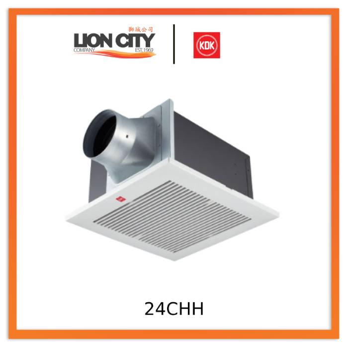 KDK 24CHH Ceiling Mount Ventilating Exhaust Fan Steel Type with 2 Spee ...