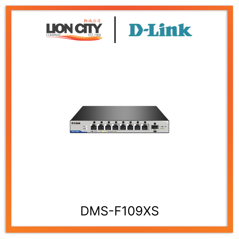 D-LINK DMS-F109XS 9-Port 2.5G/10G Multi-Gigabit (MG) Desktop Switch "P ...