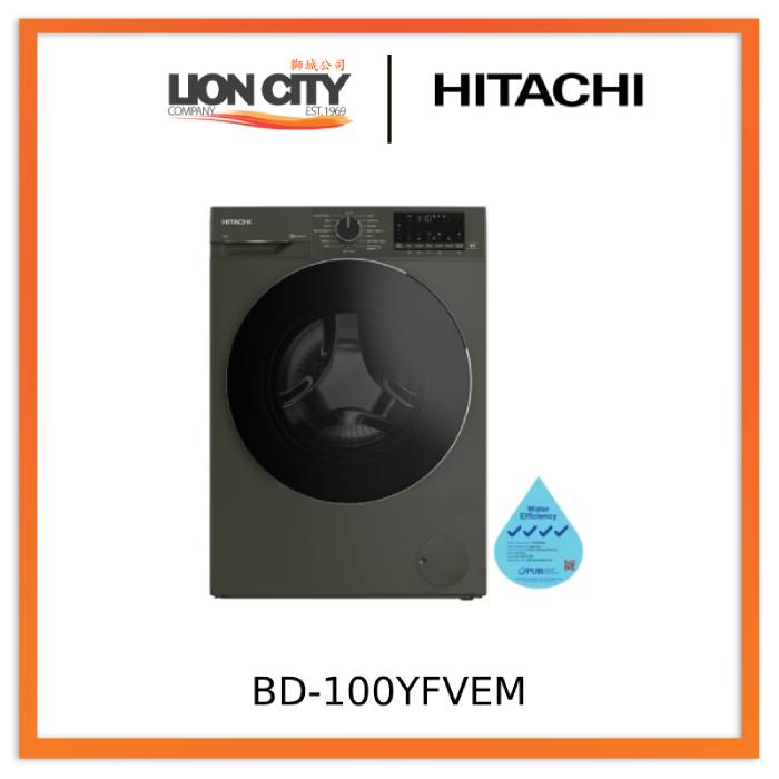 Hitachi BD-100YFVEM Front Loading - Washer Steam & Hygiene Easy Iron I ...