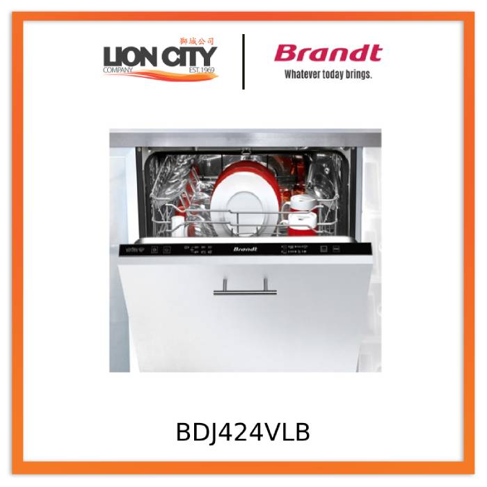Brandt BDJ424VLB 60cm 14 Place Settings Fully Integrated Vortex Built ...