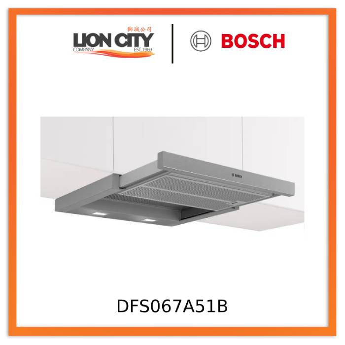 Bosch DFS067A51B Series 4 Telescopic cooker hood 60 cm Silver metallic ...