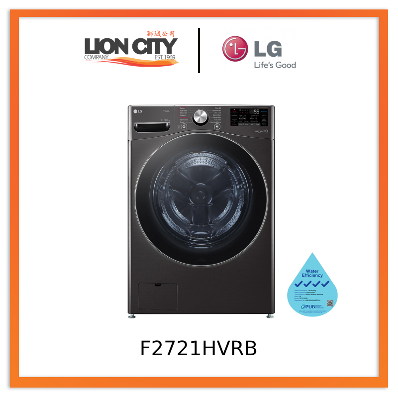 LG F2721HVRB 21/12kg, AI Direct Drive Front Load Washer Dryer in Black ...