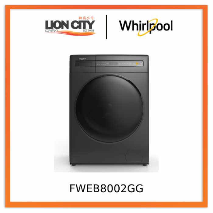 Whirlpool FWEB8002GG SaniCare 8kg Front Load Washer, 1200rpm (Grey ...