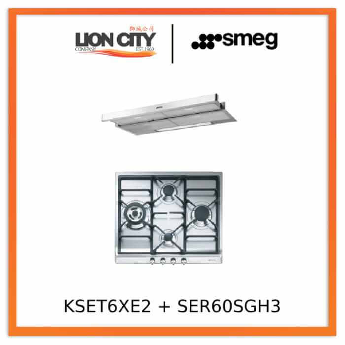 Smeg KSET6XE2 + SER60SGH3 Hood & Hob Bundle - Lion City Company