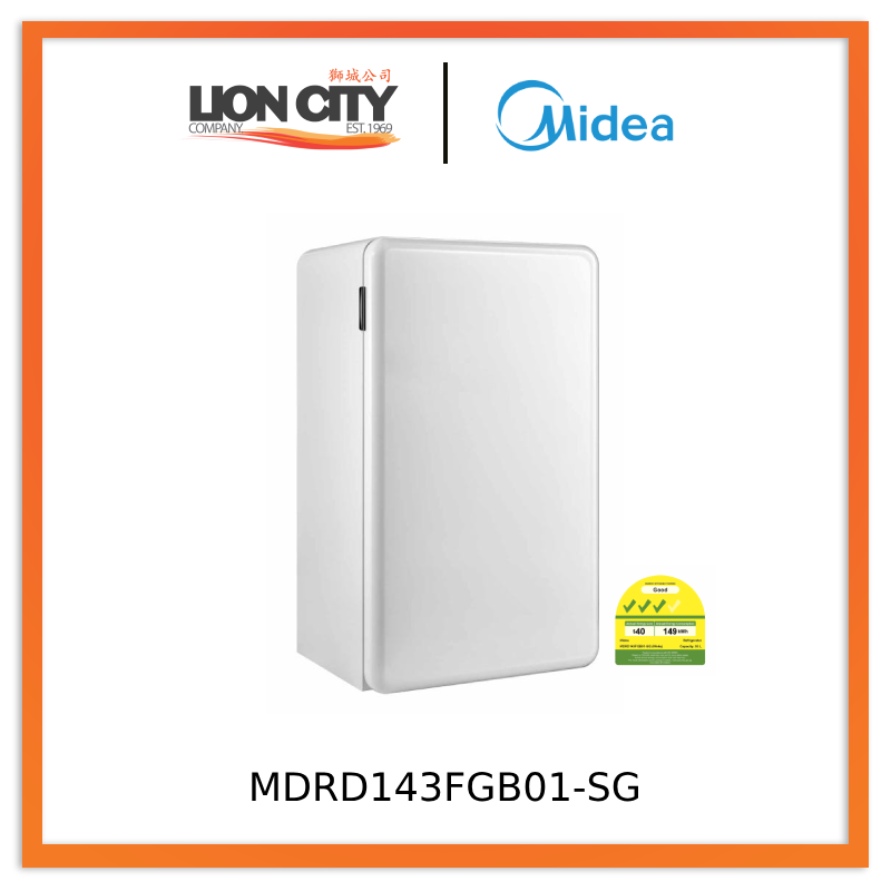 Midea MDRD143FGB01-SG 93L Solo Bar Fridge - Lion City Company