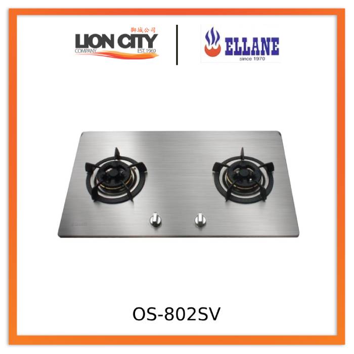 Ellane OS-802SV 2 Burners Stainless Steel Gas Hob 86cm - Lion City Company