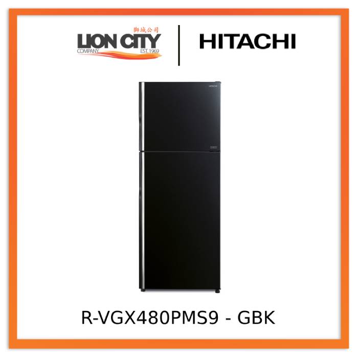 Hitachi 407L 2 Door Fridge R-VGX480PMS9-GBK - Lion City Company
