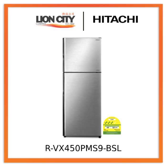 Hitachi R-VX450PMS9-BSL 366l 2 Door Fridge - Lion City Company
