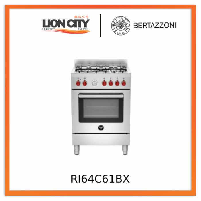 Bertazzoni RI64C61BX/XR/XB 60 cm 4-burner Range Cooker Electric Oven ...