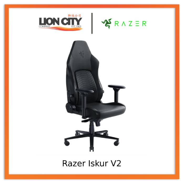 Razer Iskur V2 - Gaming Chair with Adaptive Lumbar Support - Lion City ...