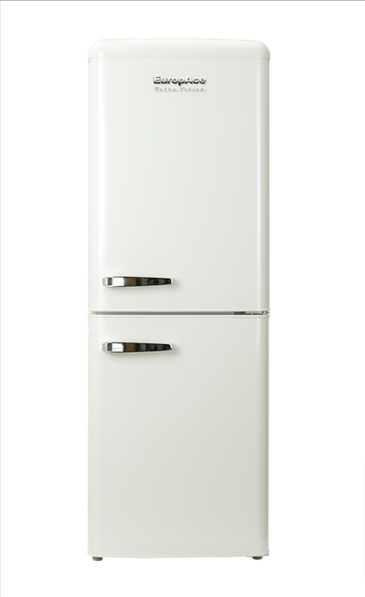 Europace ER 7178A Retro 2-Door Refrigerator in Light Green / Ivory Whi ...