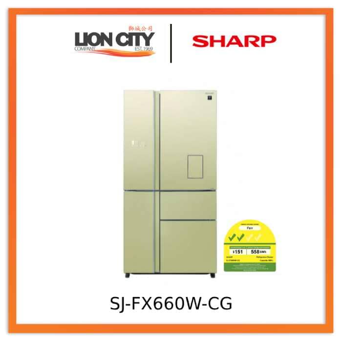 Sharp SJ-FX660W-CG/BK 650L Multi Door Refrigerator - Lion City Company