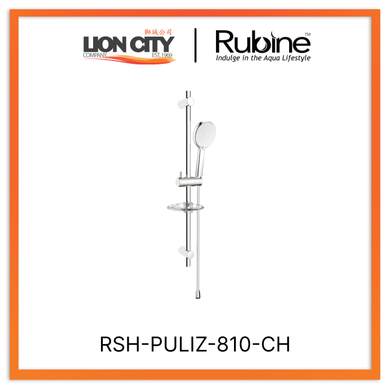 Rubine RSH-PULIZ-810-CH 4F Shower Set with Sliding Rod Chrome - Lion ...