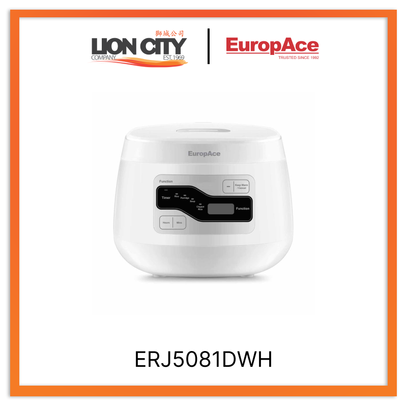 Europace ERJ5081DWH Non Stick Ceramic Pot Rice Cooker - Lion City Company