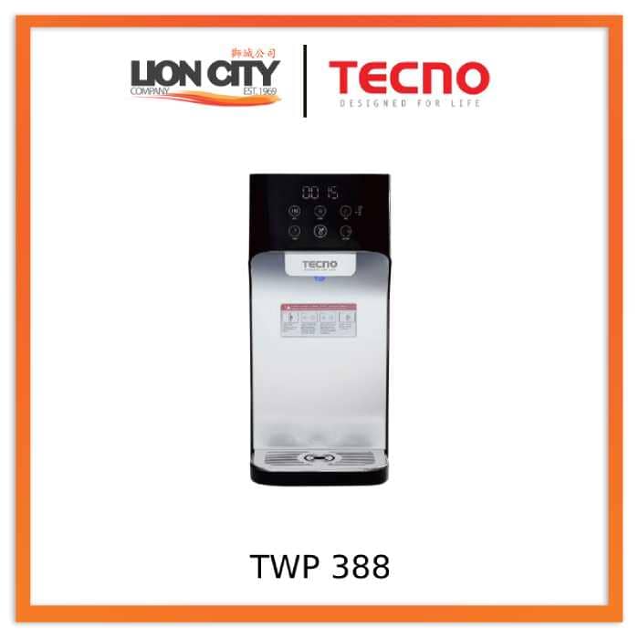 Tecno Uno TWP 388 Nourish Hot & Cold Water Dispenser Black w/ Silver T ...