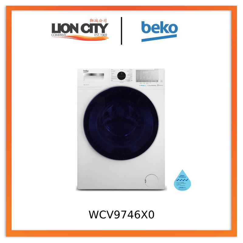 BEKO WCV9746X0 9KG FRONT LOAD WASHER (4 TICKS) - Lion City Company